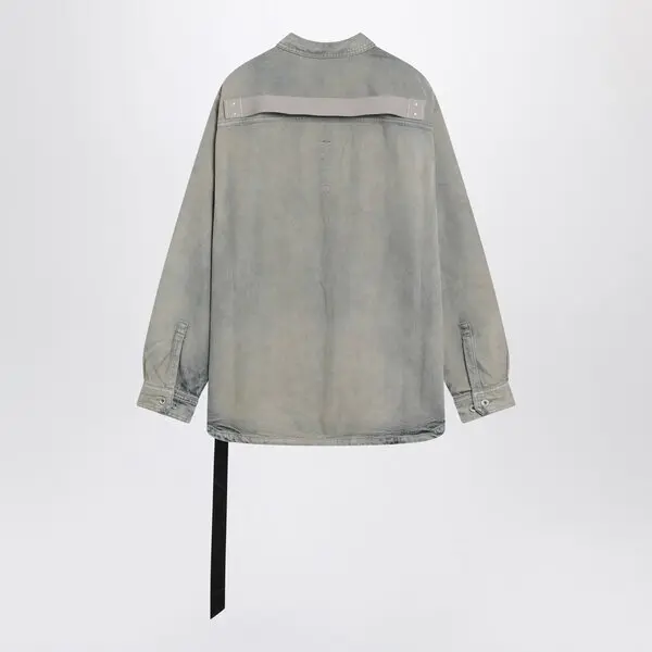 Rick Owens Jumbo Shirt In Pearl Vintage Denim