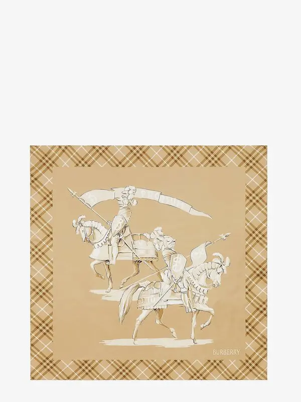 Burberry Heritage Horseman Print Silk Scarf - Multicolor
