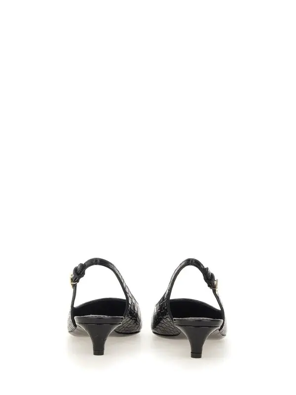 Dolce & Gabbana Slingback Pumps With Logo Detail - Black
