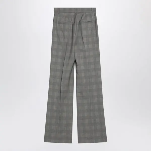 Sportmax Virgin Wool Prince Of Wales Check Trousers - Black