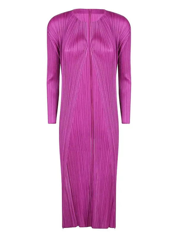 Issey Miyake Pleated Long Cardigan - Multicolor