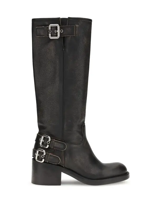 Chloé Dakota Knee-high Biker Boots - Black