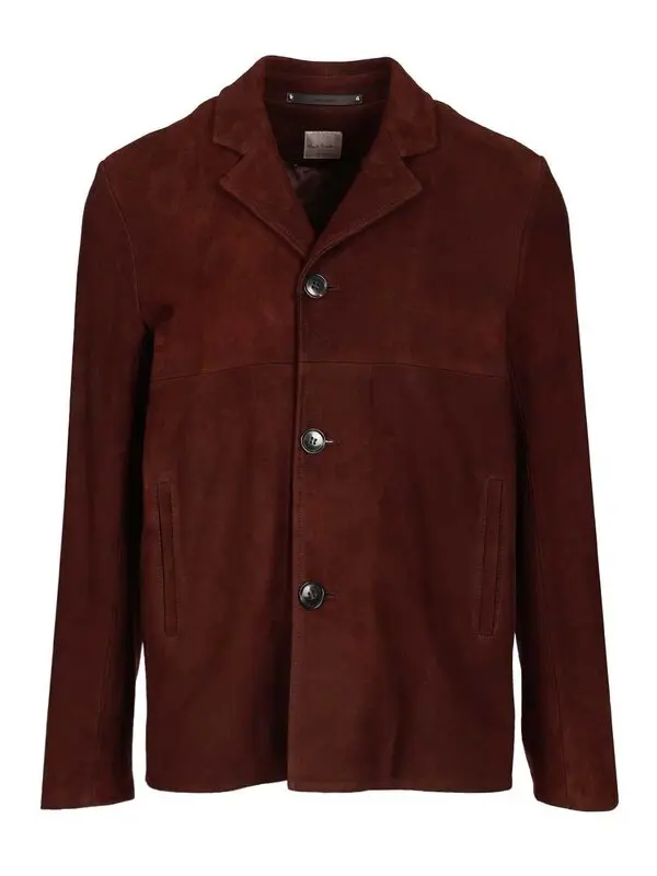 Paul Smith Nubuck Leather Jacket With Welt Pockets