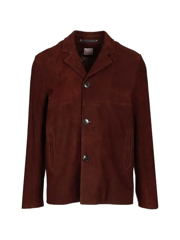 Paul Smith Nubuck Leather Jacket With Welt Pockets