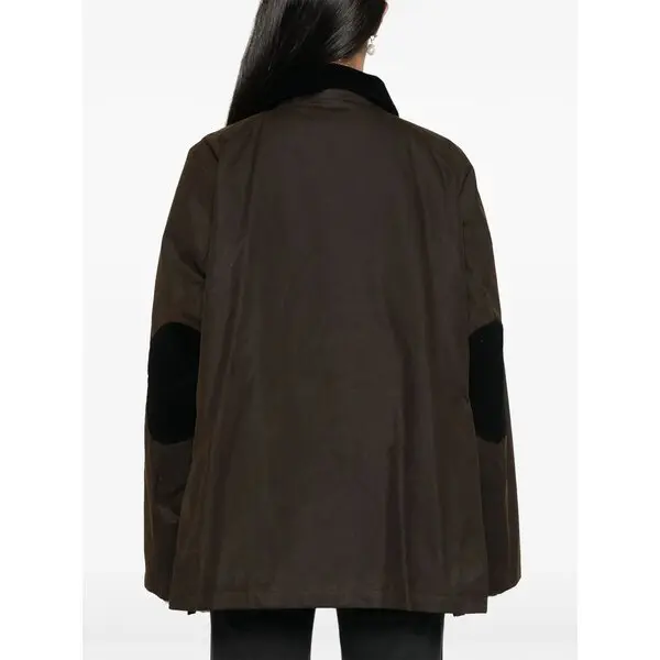 TOTEME Oversized Waxed Cotton Canvas Jacket With Corduroy Collar - Brown