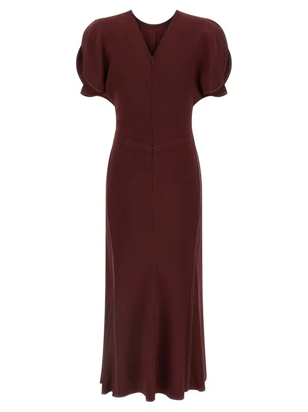 Victoria Beckham Bela Midi Dress With Draping - Multicolor