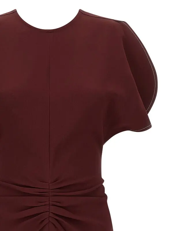 Victoria Beckham Bela Midi Dress With Draping - Multicolor