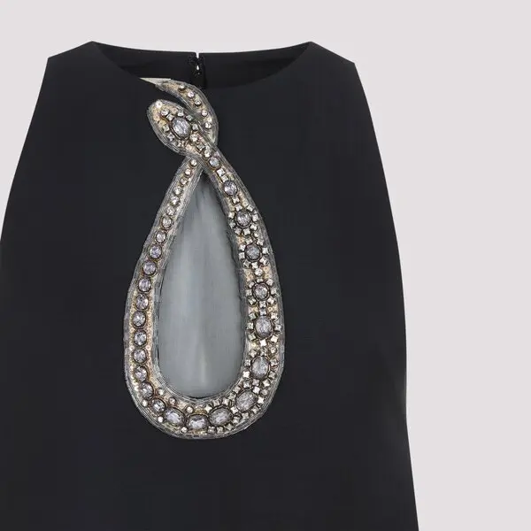 Valentino Garavani Wool Mini Dress With Crystal Snake Embellishment