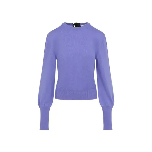 LANVIN Grosgrain Detail Wool Jumper - Blue