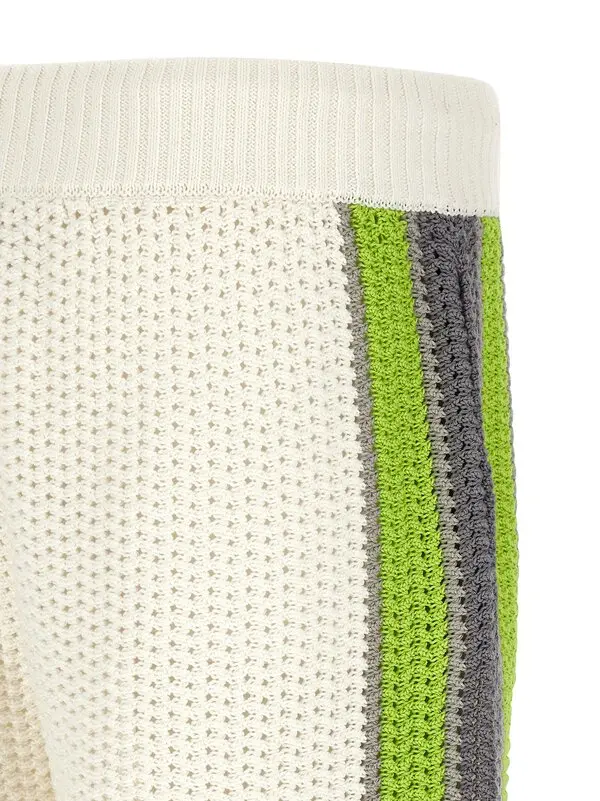 Casablanca Stripe Crochet Bermuda Shorts - Multicolor