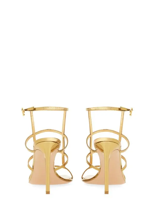 GIANVITO ROSSI Mondry" Strappy High Heel Sandals - Gold
