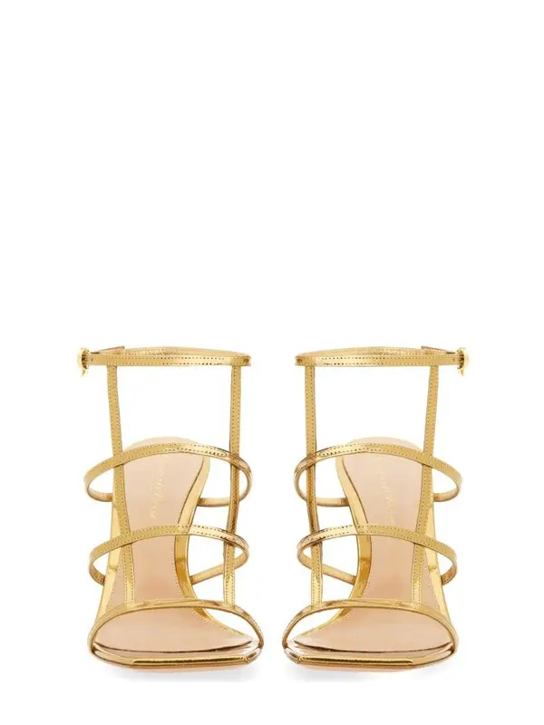 GIANVITO ROSSI Mondry" Strappy High Heel Sandals - Gold
