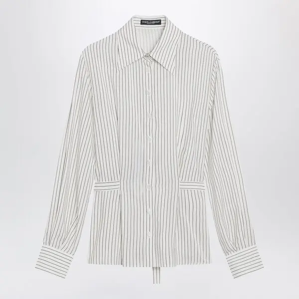 Dolce & Gabbana Pinstriped Silk And Cotton Shirt - White