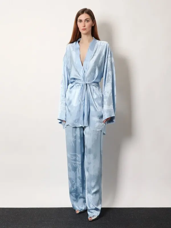 Balenciaga Wrap Silk Mini Dress With Bow Detail - Multicolor
