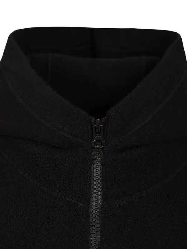 Stone Island Crew Neck Fine Knit Wool Sweater With Signature Badge - Black