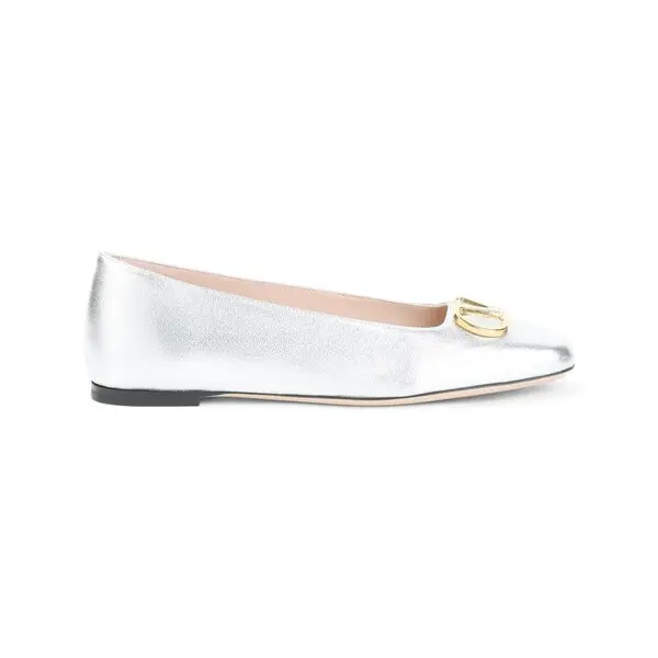 Valentino Garavani Lambskin Ballerinas With Gold-tone Vlogo