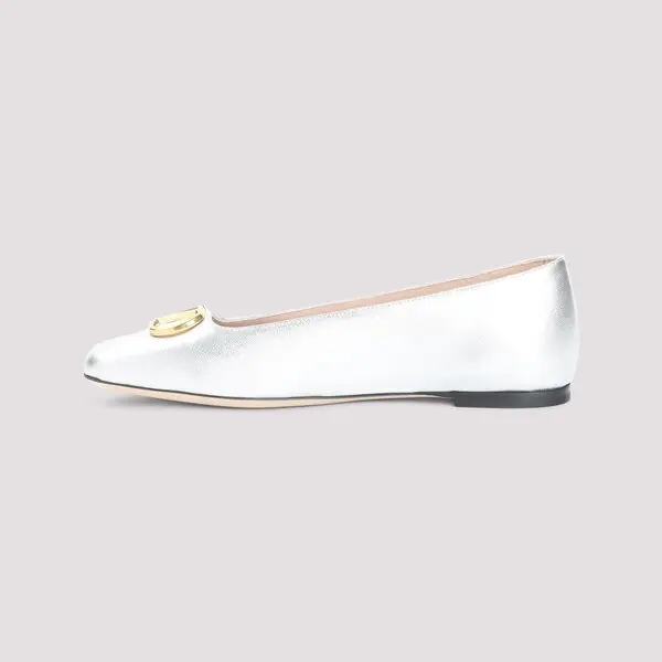 Valentino Garavani Lambskin Ballerinas With Gold-tone Vlogo