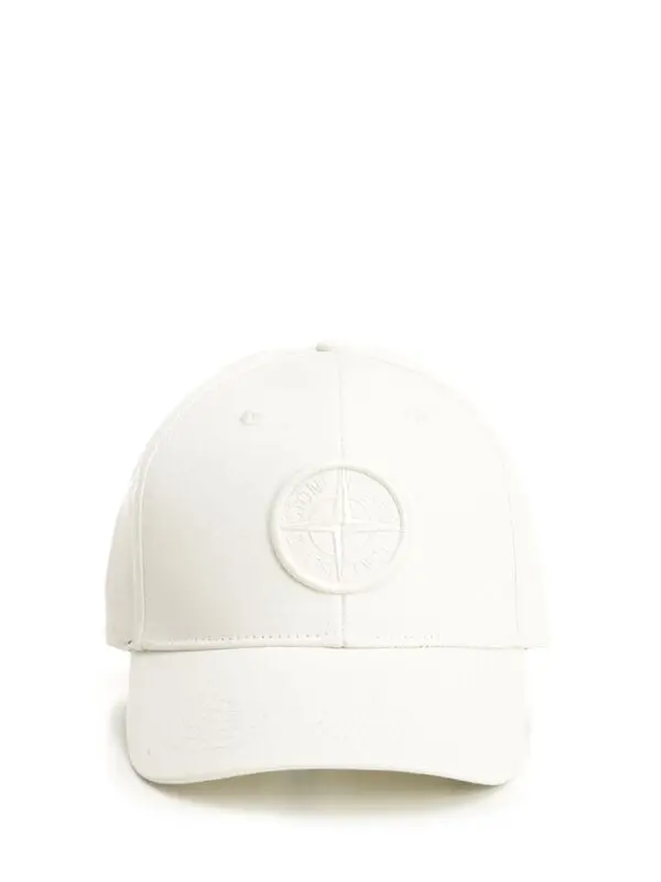 Stone Island Baseball Cap With Embroidered Logo - White