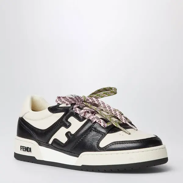 Fendi Leather Sneakers With Ff Logo Laces