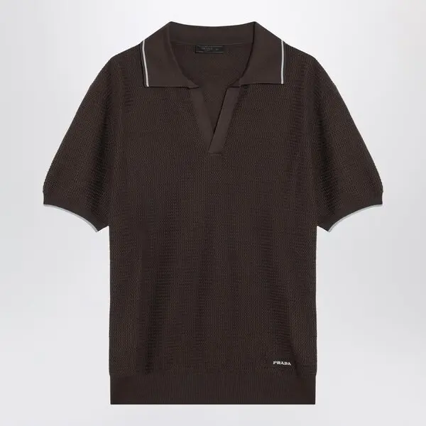 Prada Short-sleeved Polo In Silk Blend