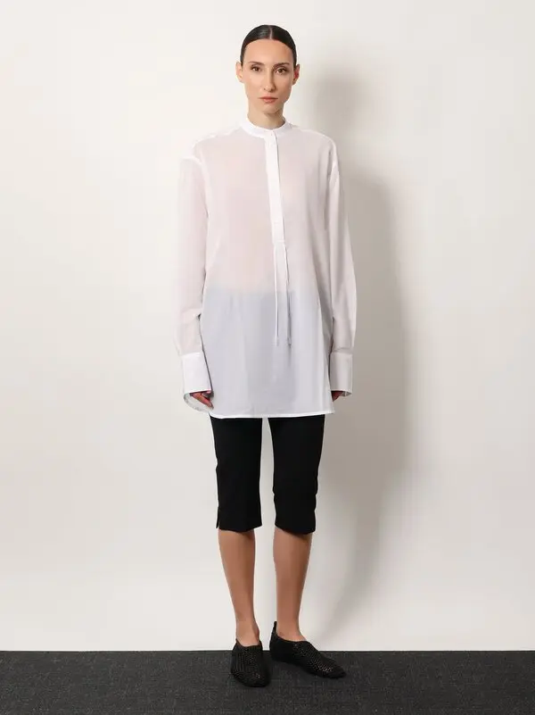TOTEME Stand Collar Organic Cotton Shirt - Multicolor