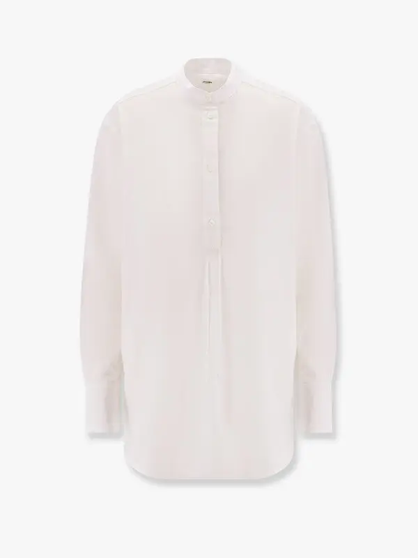 TOTEME Stand Collar Organic Cotton Shirt - Multicolor