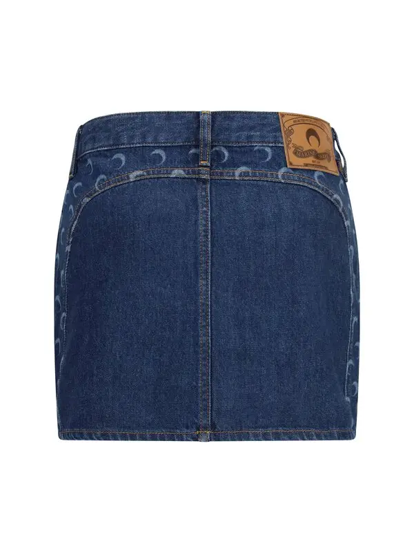 MARINE SERRE Zipped Mini Skirt - Blue