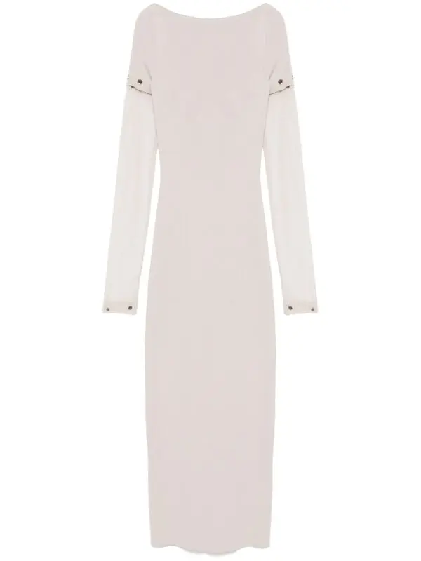 Sportmax Ribbed Boat Neck Dress With Detachable Sleeves - Multicolor