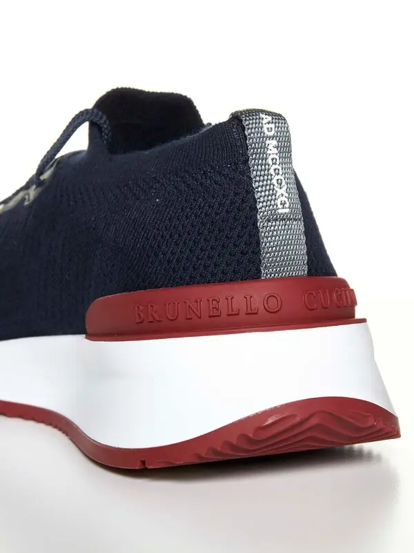 Brunello Cucinelli Knitted Lace-up Sneakers