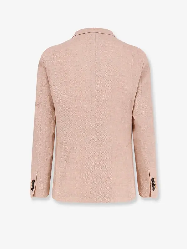 Tagliatore Single-breasted Linen And Virgin Wool Blazer