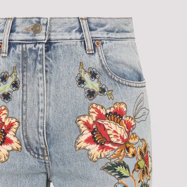 Valentino Garavani Embroidered Floral Denim Jeans