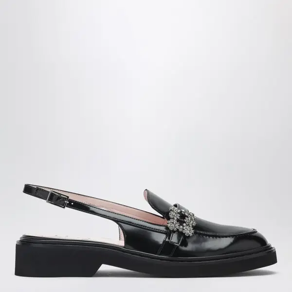 ROGER VIVIER Slingback Loafers With Efflorescence Buckle - Black