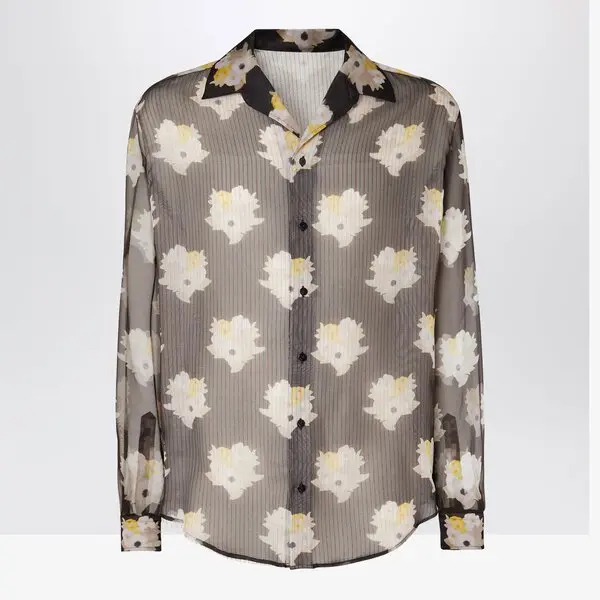 Fendi Printed Organza Shirt - Black