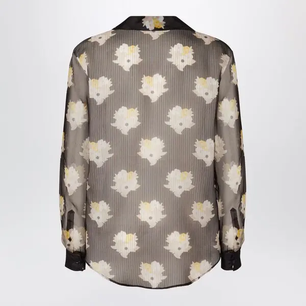 Fendi Printed Organza Shirt - Black