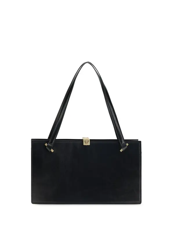 Versace Severine Leather Shoulder Bag - Black