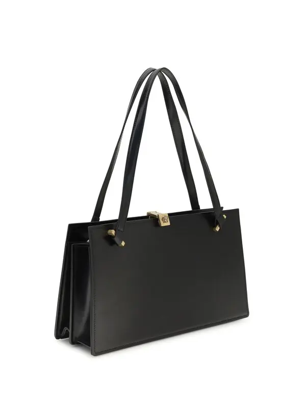 Versace Severine Leather Shoulder Bag - Black