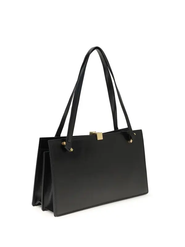 Versace Severine Leather Shoulder Bag - Black