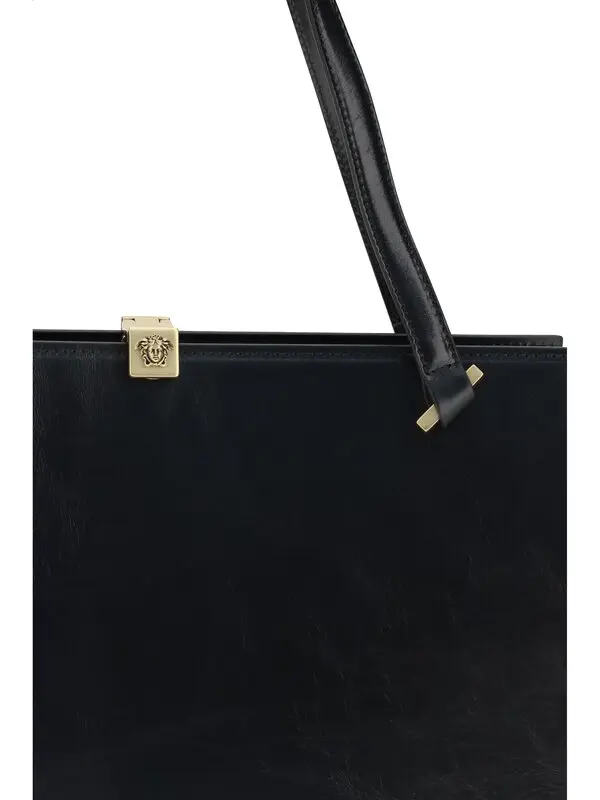 Versace Severine Leather Shoulder Bag - Black