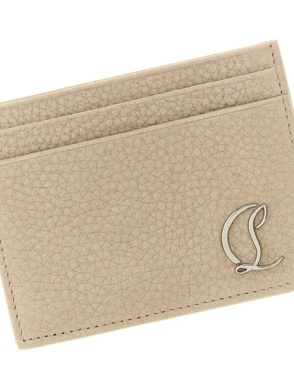 CHRISTIAN LOUBOUTIN Mooncrest' Card Holder - Cream