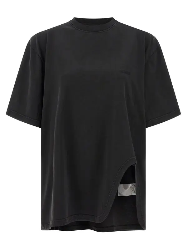 Attico Shaped Split T-shirt - Black