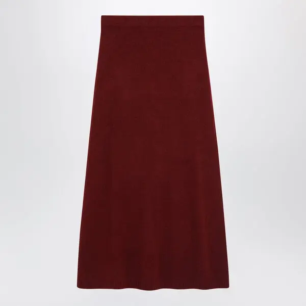 Max Mara Stretch Cashmere Knit Long Skirt - Red