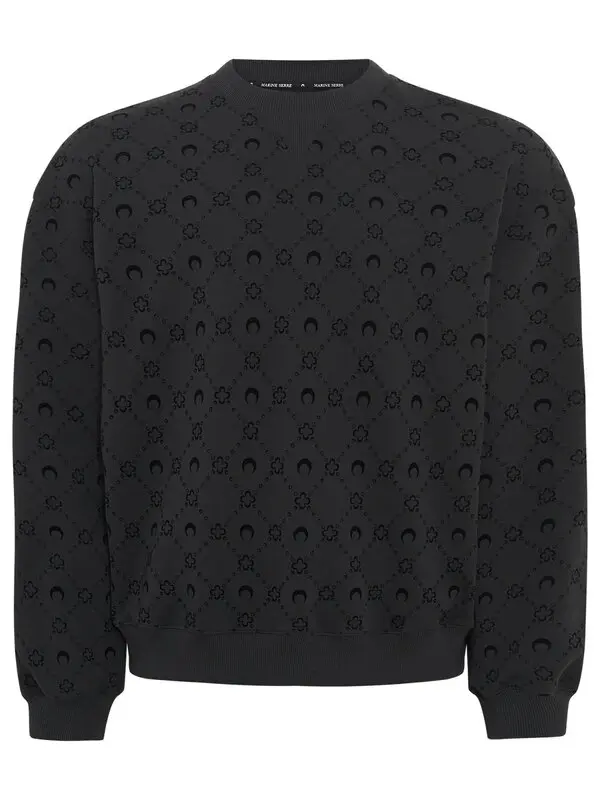 MARINE SERRE Monogrammed Crewneck Sweatshirt - Black