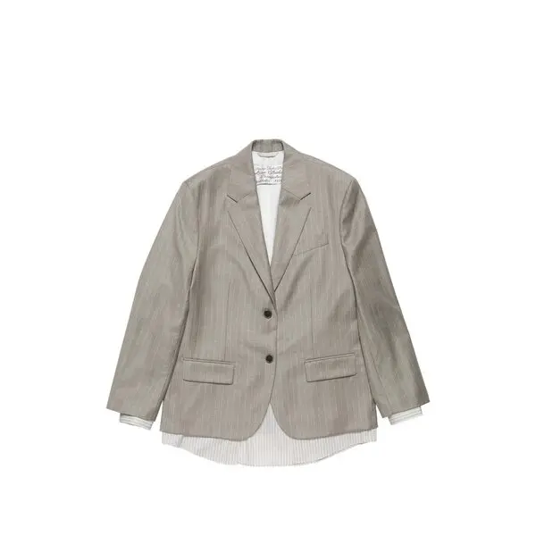 Acne Studios Grey Wool Pinstripe Blazer - Gray