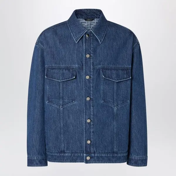 Fendi Denim Oversized Jacket With Ff Motif