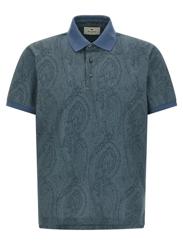 Etro Paisley' Polo Shirt - Blue