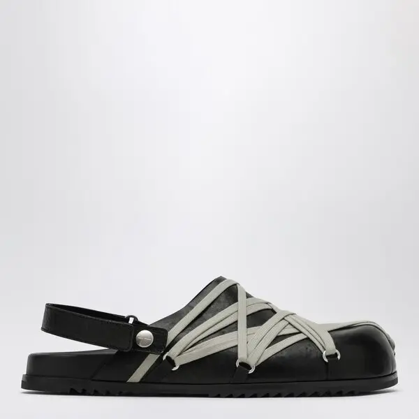 Rick Owens Woven Lace Mules - Black