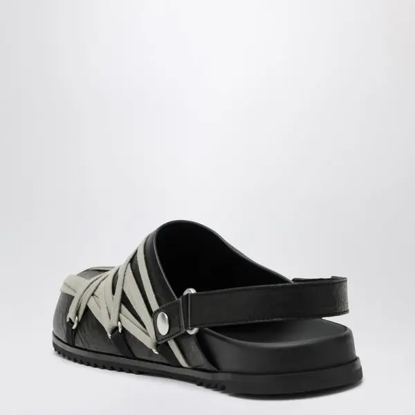 Rick Owens Woven Lace Mules - Black