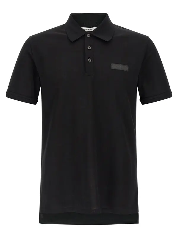 Givenchy Logo Patch Polo Shirt - Black