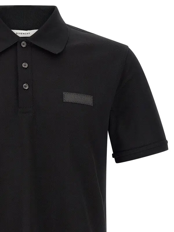Givenchy Logo Patch Polo Shirt - Black
