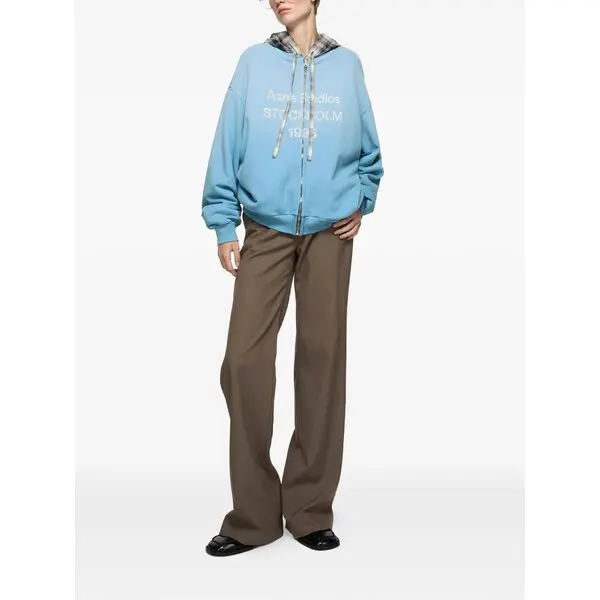 Acne Studios Zip-up Sweatshirt With Logo Print